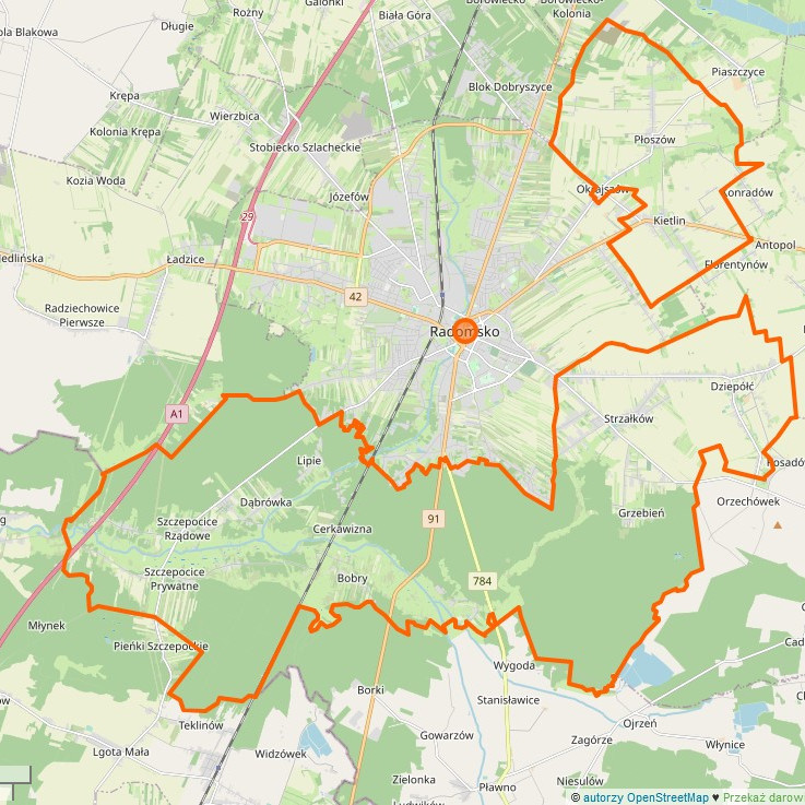 Mapa Gminy Radomsko